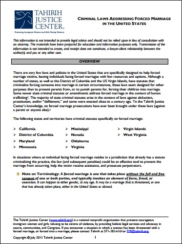 Tahirih – Forced Marriage Initiative Resource Toolkit | Forced Marriage ...